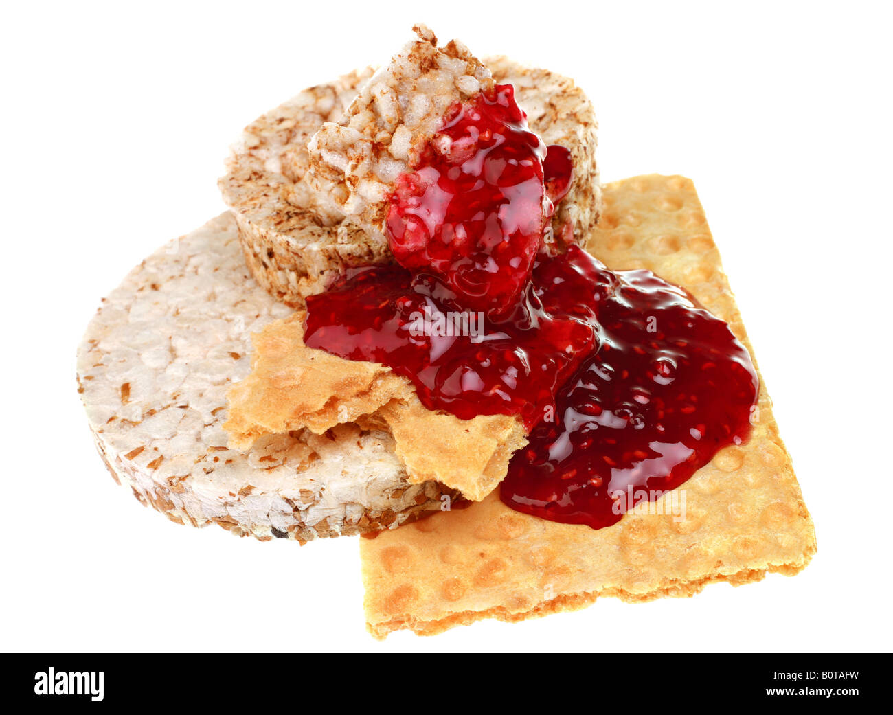 Krisp bread detail isolated on white background Stock Photo - Alamy