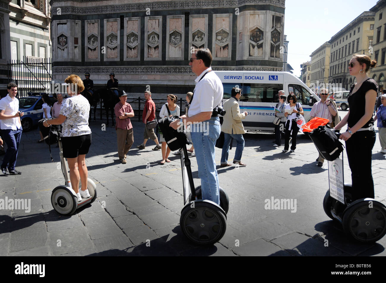 American Tourists on Segway Personal Transporters,outside Basilica di ...