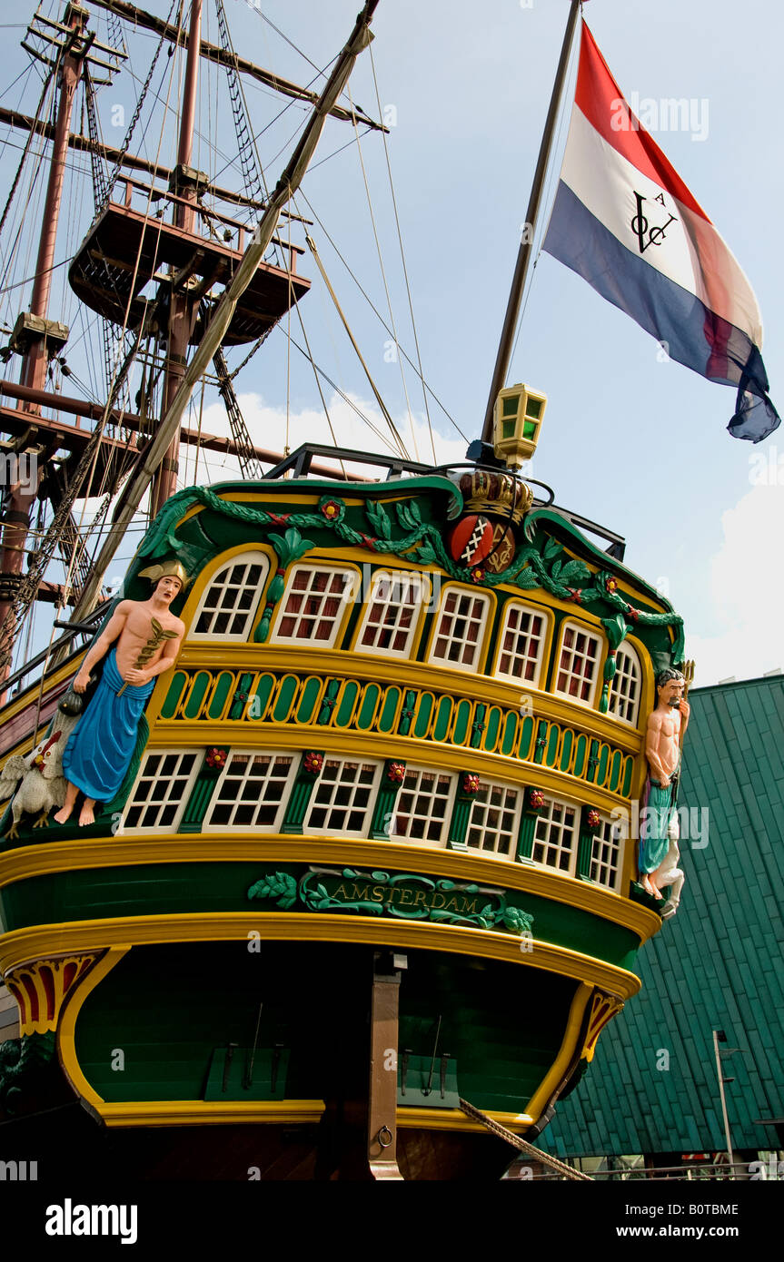 VOC Golden Age boat vessel ship Amsterdam netherlands holland canal ...