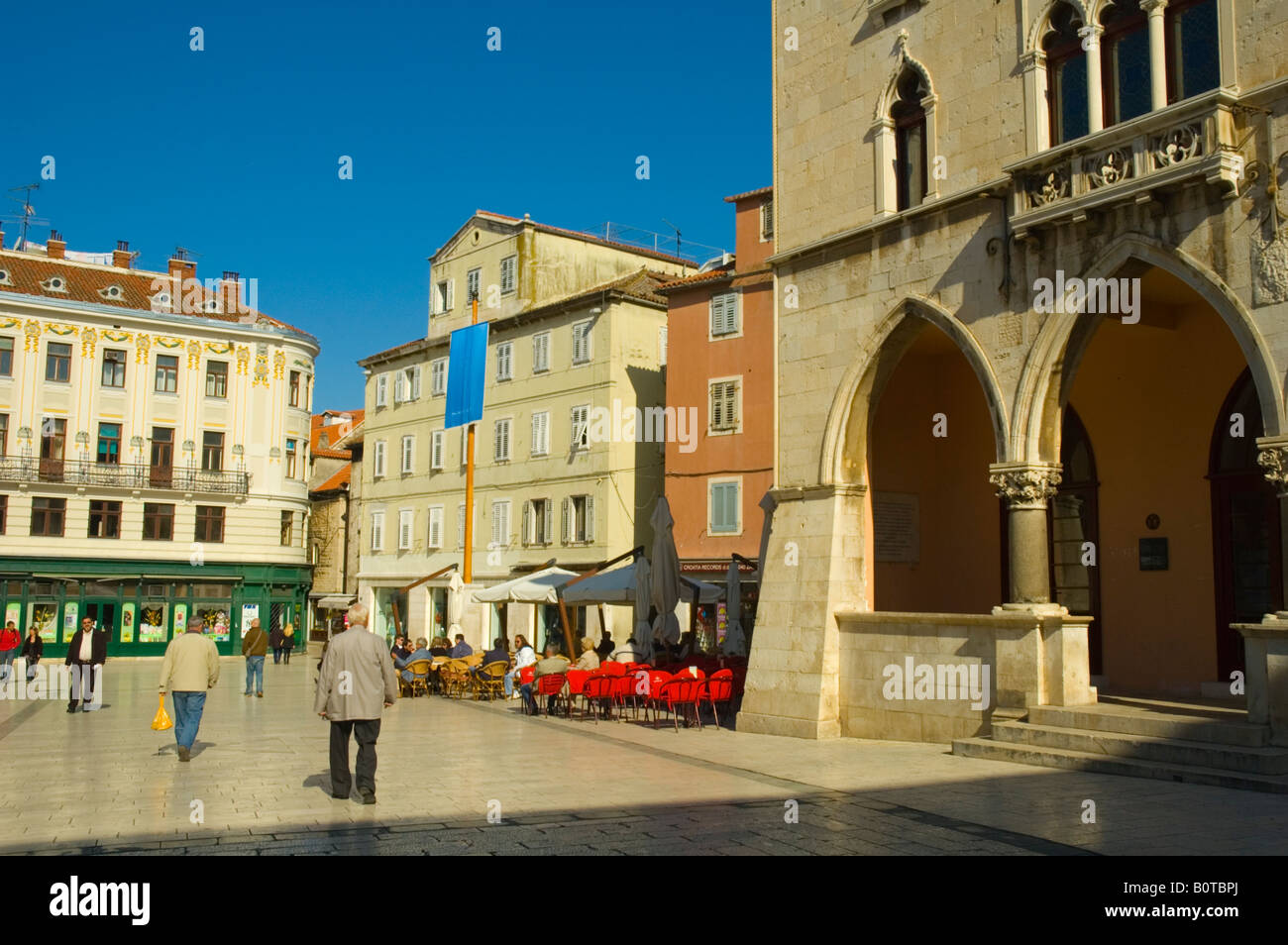 Narodni Trg aka Pjaca square in Grad the old town of Split Croatia ...