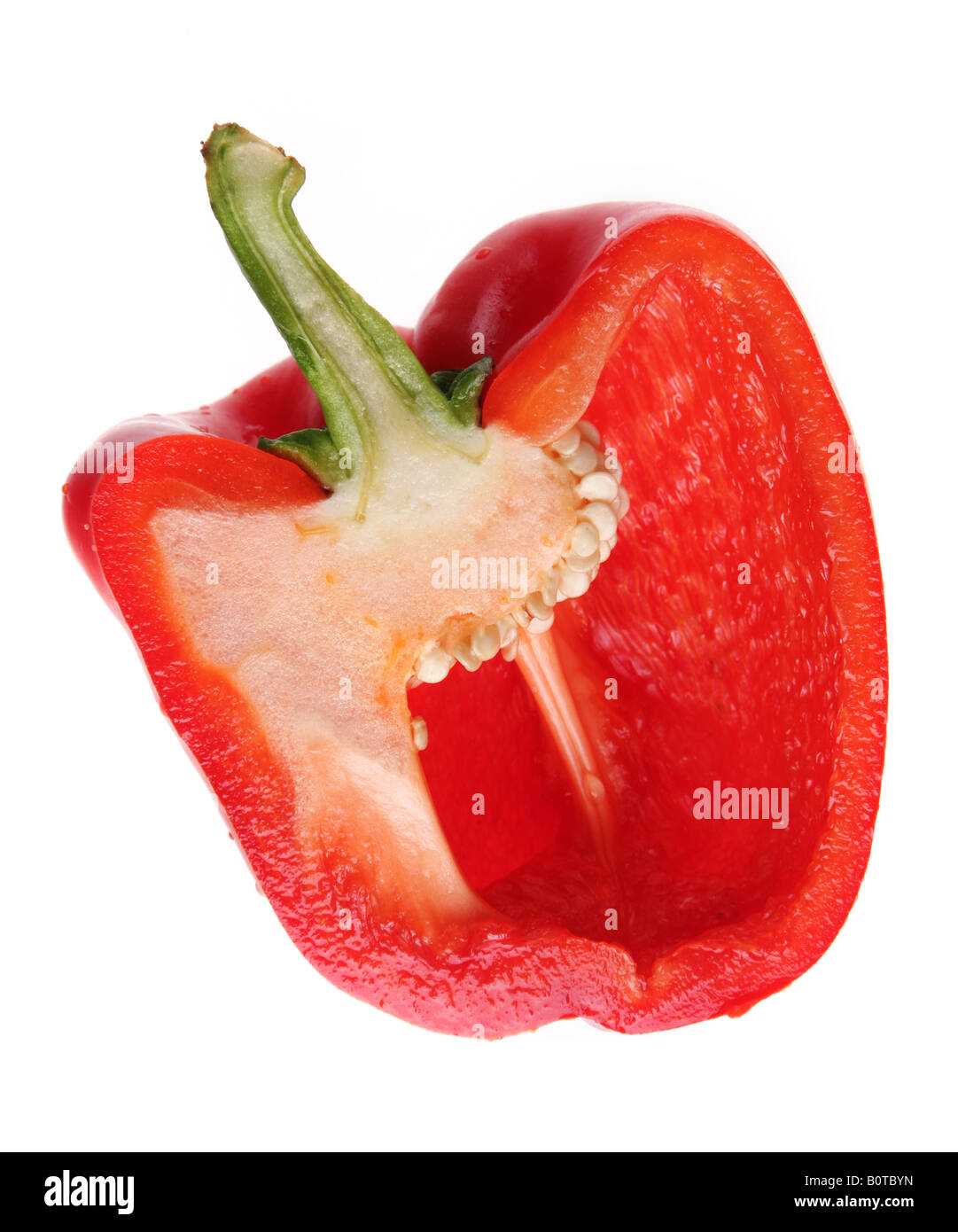 Pepper yellow vegetable detail isolated on white background Stock Photo ...