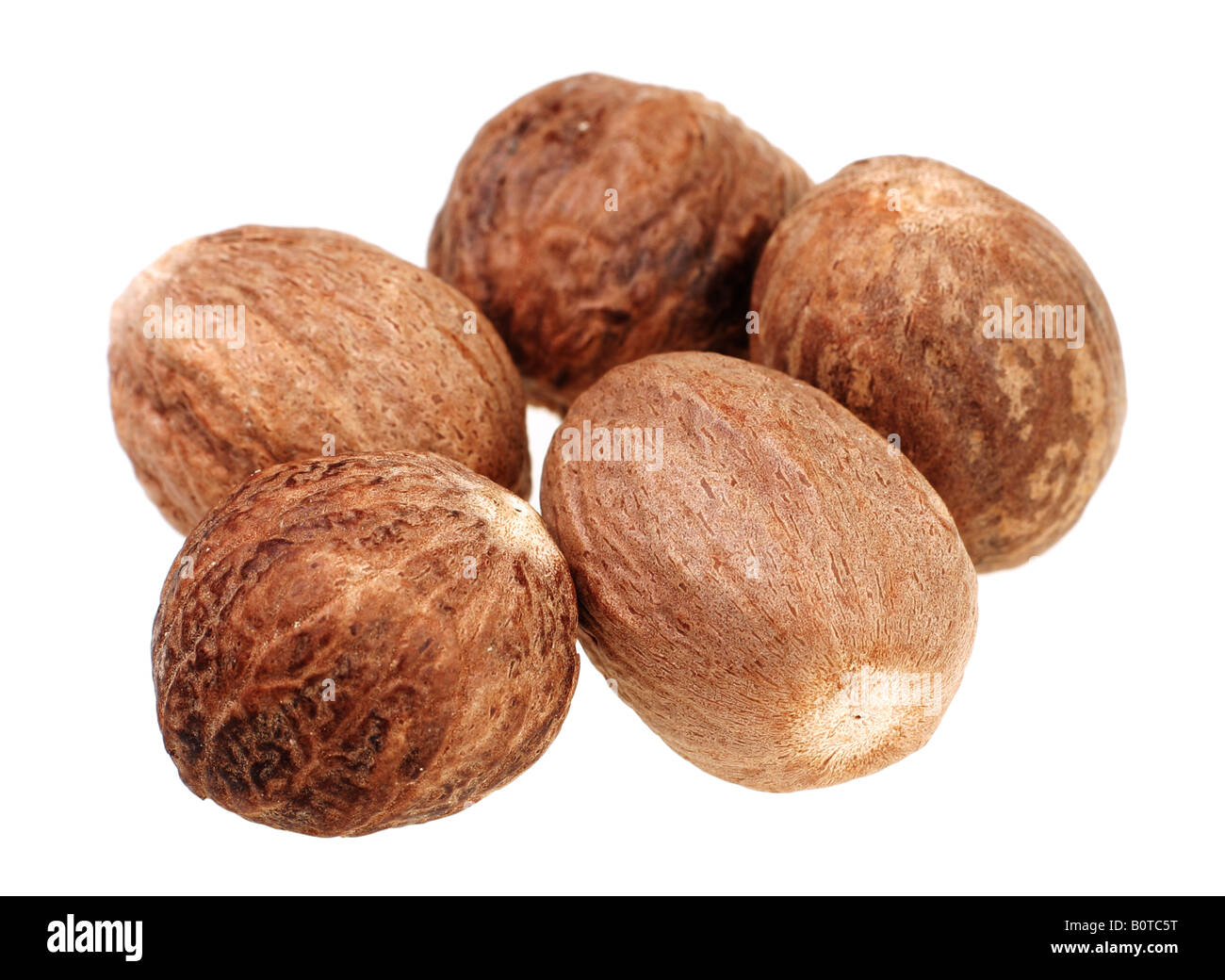Nutmeg spice group isolated on white background Stock Photo - Alamy