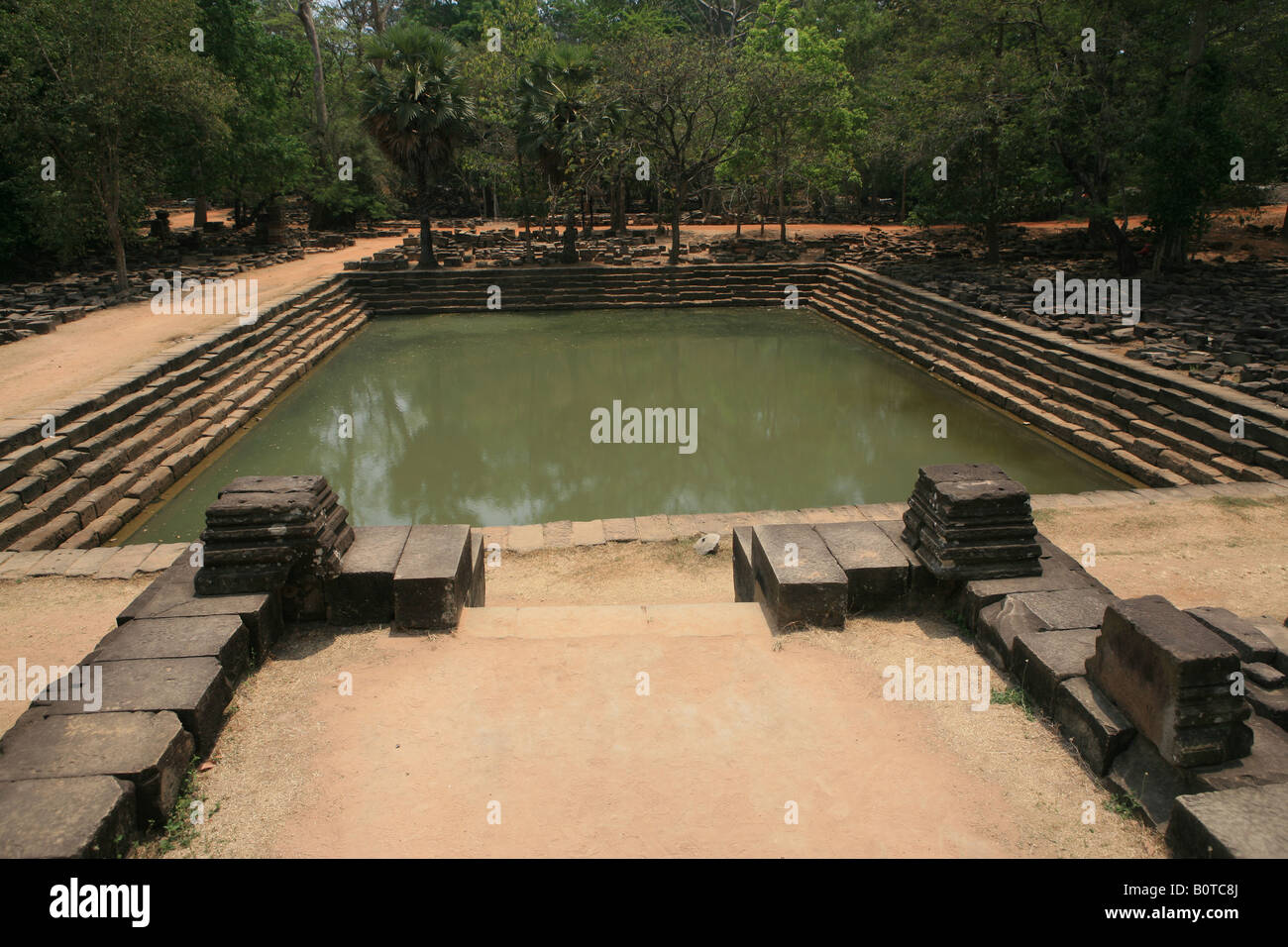 One of the five sras or ponds in the Royal enclosure of Angkor Thom ...