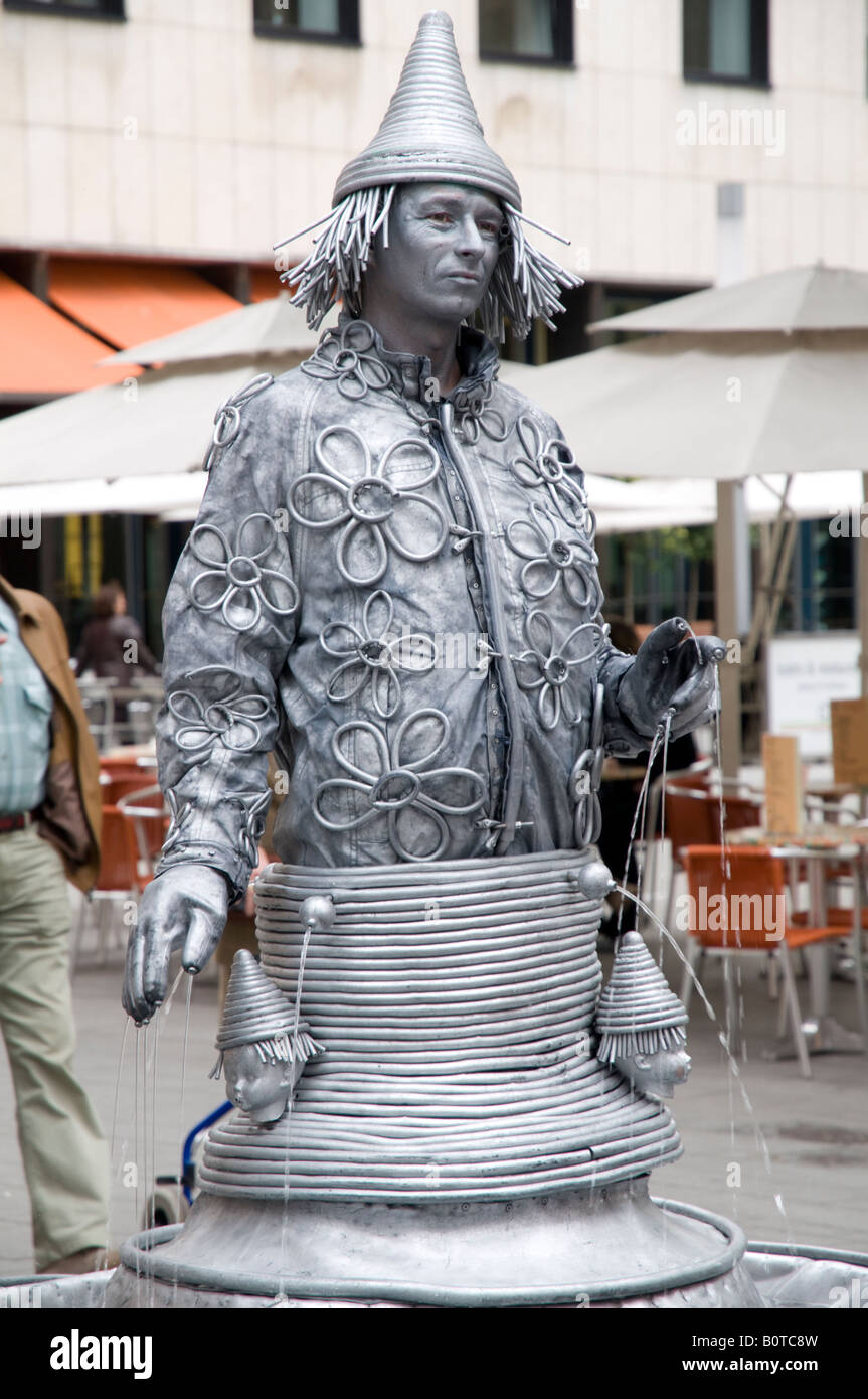 Street Performer in Cologne, Human Fountain Stock Photo - Alamy