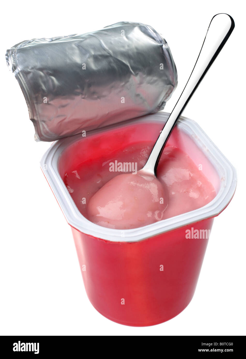 yogurt in plastic box on white background Stock Photo - Alamy