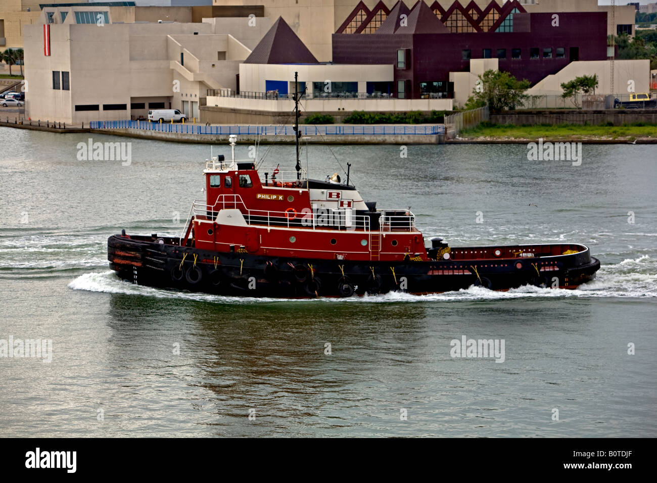 Tub boat in Corpus Christi Texas bay Stock Photo - Alamy