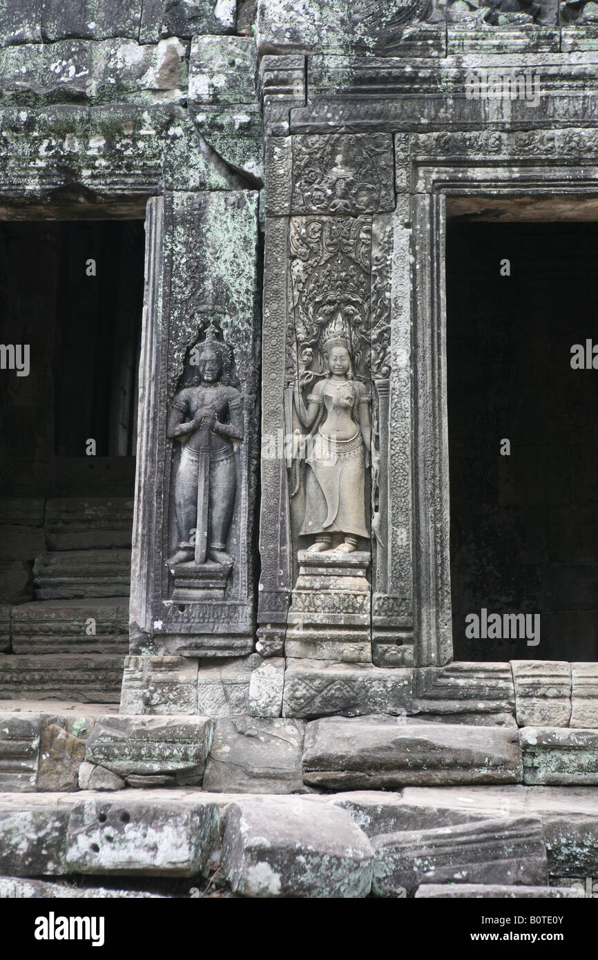 A Devata or female divinity figure at Bayon the centre of the Angkor ...