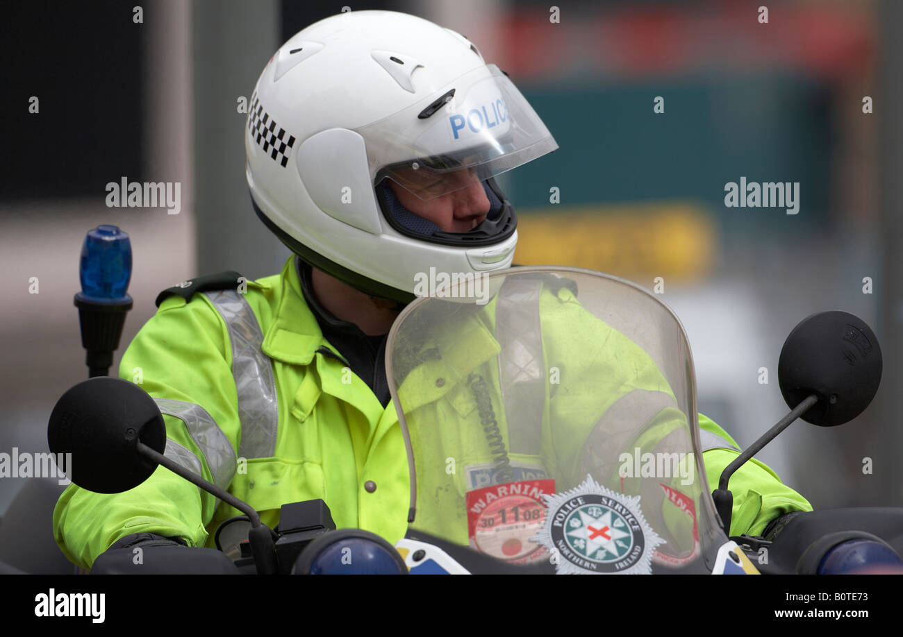 Psni Police Service Northern Ireland Motorcycle Officer On Patrol