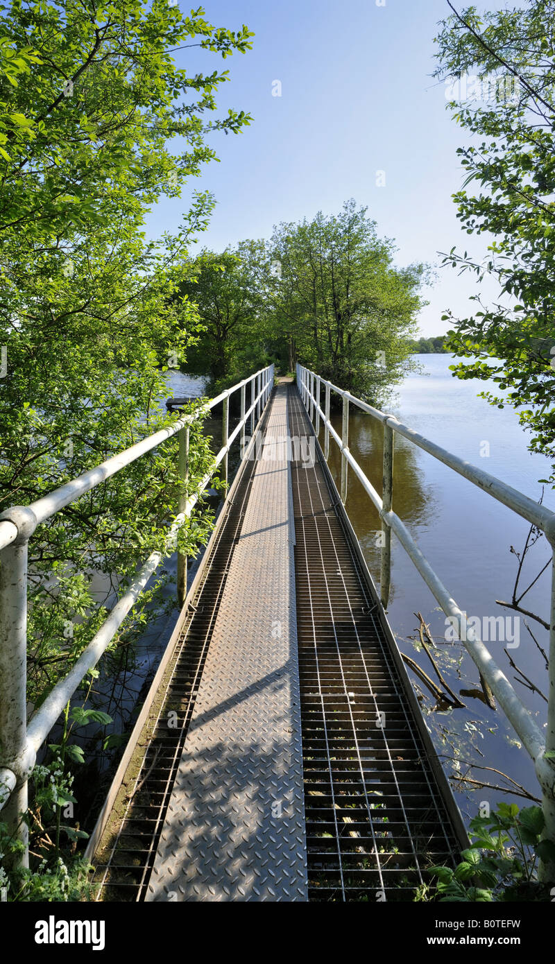 footbridge over a lake or river Stock Photo - Alamy