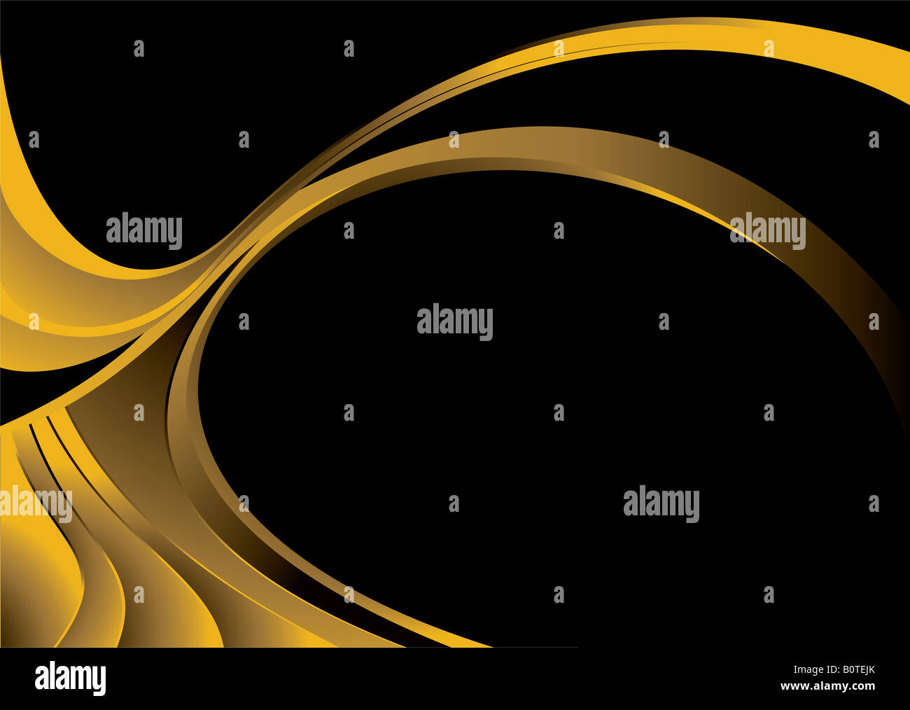 Illustrated abstract golden background with black copy space Stock ...