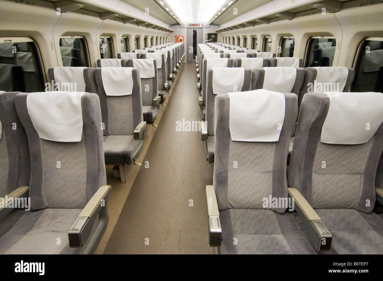 Interior High Speed Shinkansen Bullet Train Stock Photos & Interior High Speed Shinkansen Bullet ...