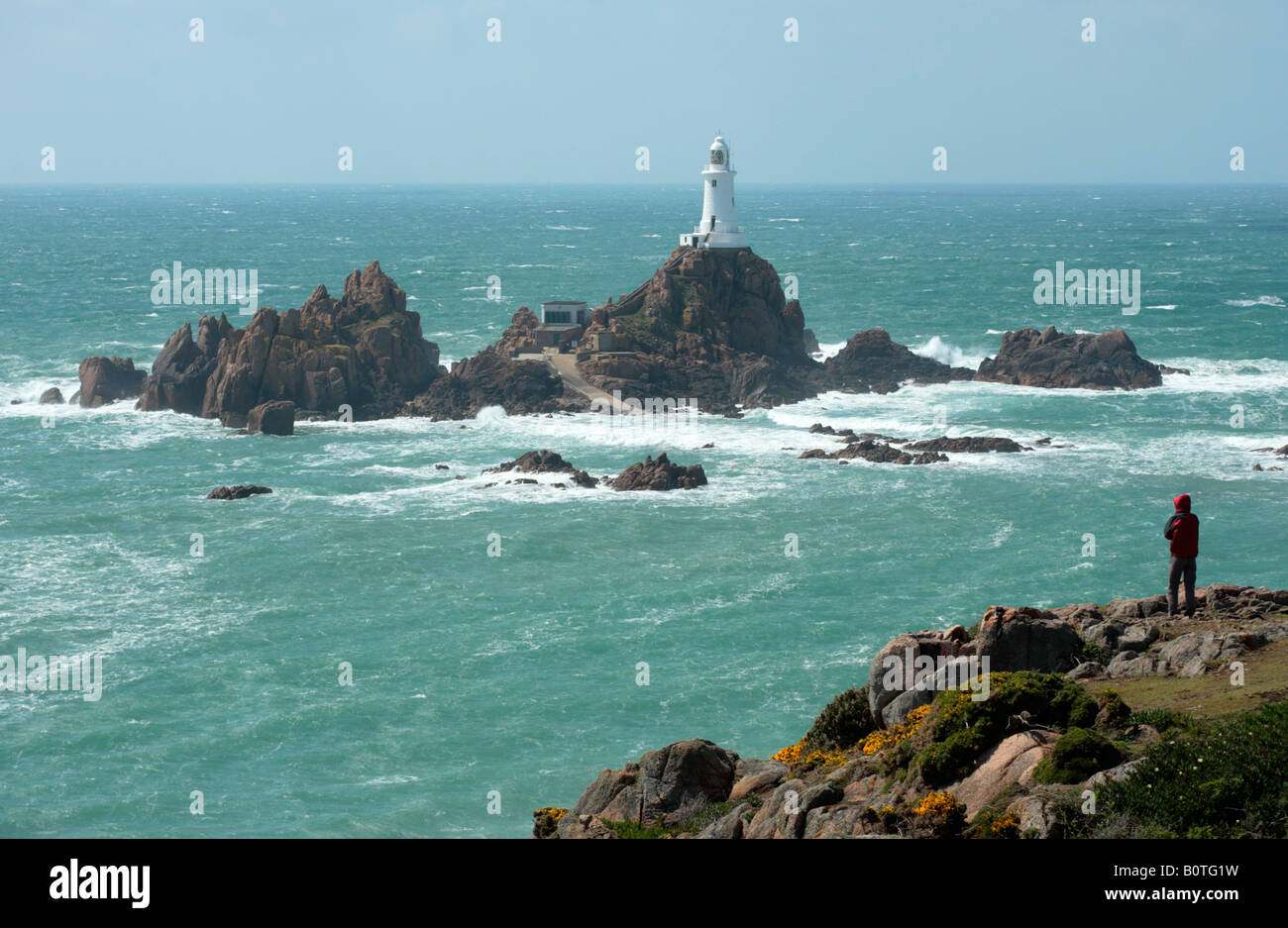 Corbière Lighthouse off Jersey Island Stock Photo - Alamy