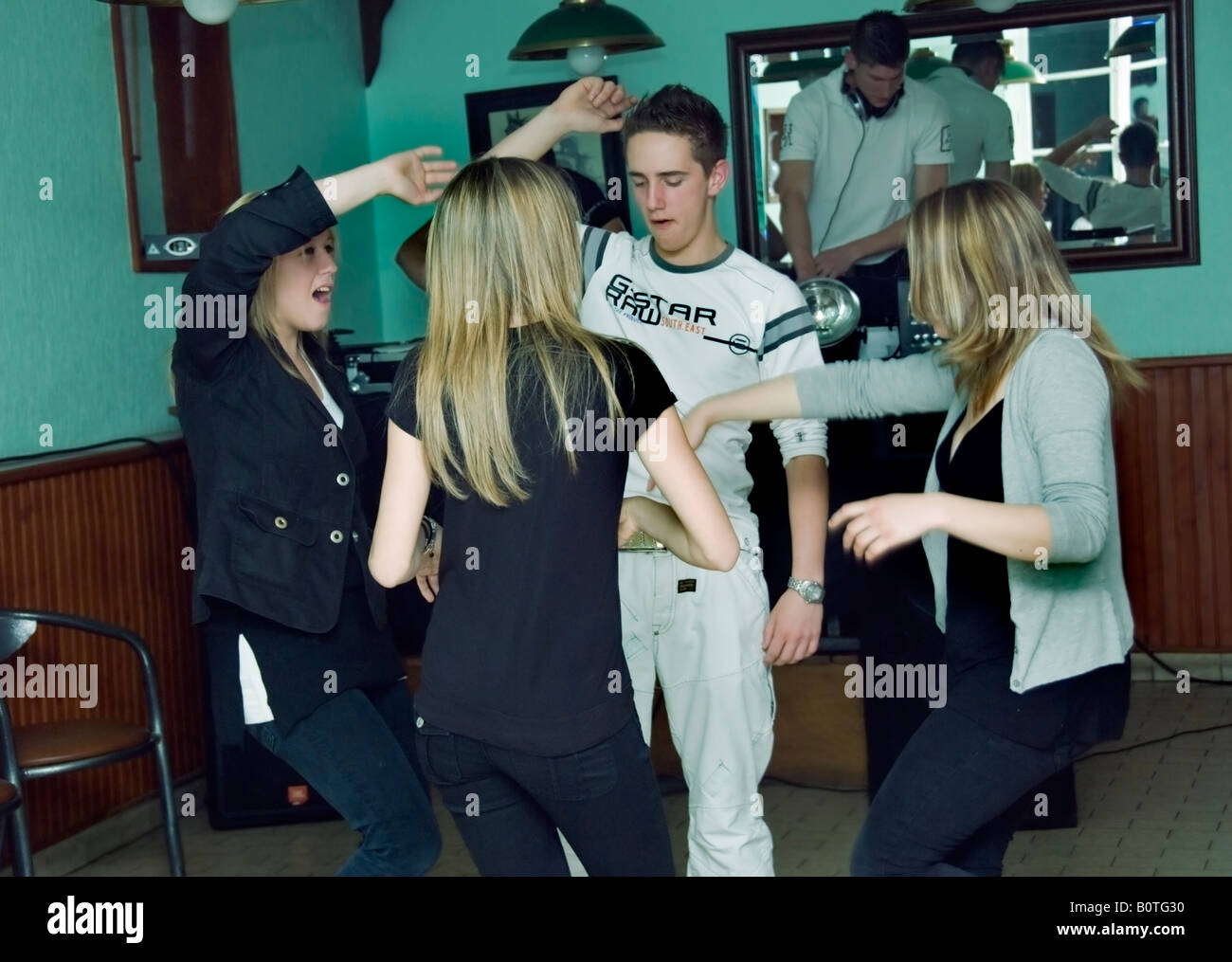 Paris France, Group of Young French Teenage Girls, Teens Dancing Party ...