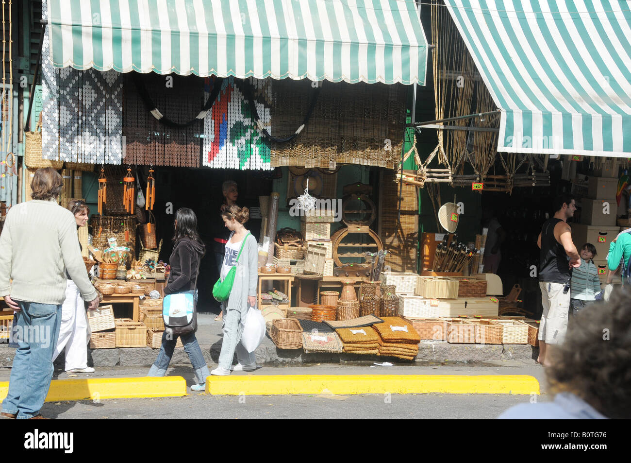Shops at Puerto de Frutos market, Tigre delta, Argentina Stock Photo ...