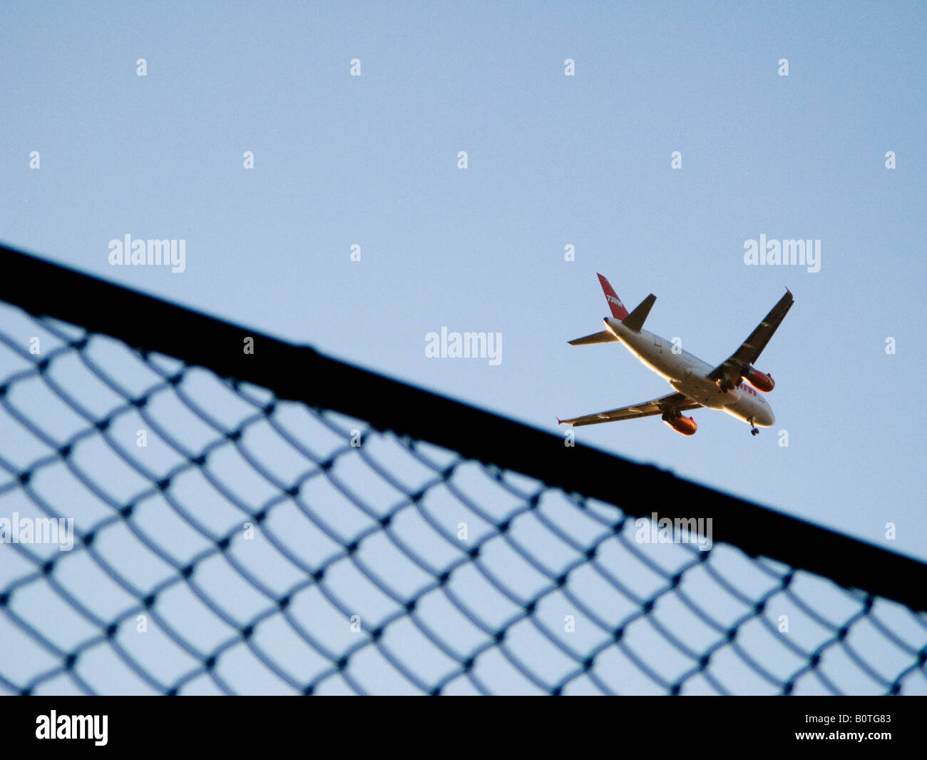 Airplane overflies the city of Sao Paulo SP Brazil 03 28 08 Stock Photo ...