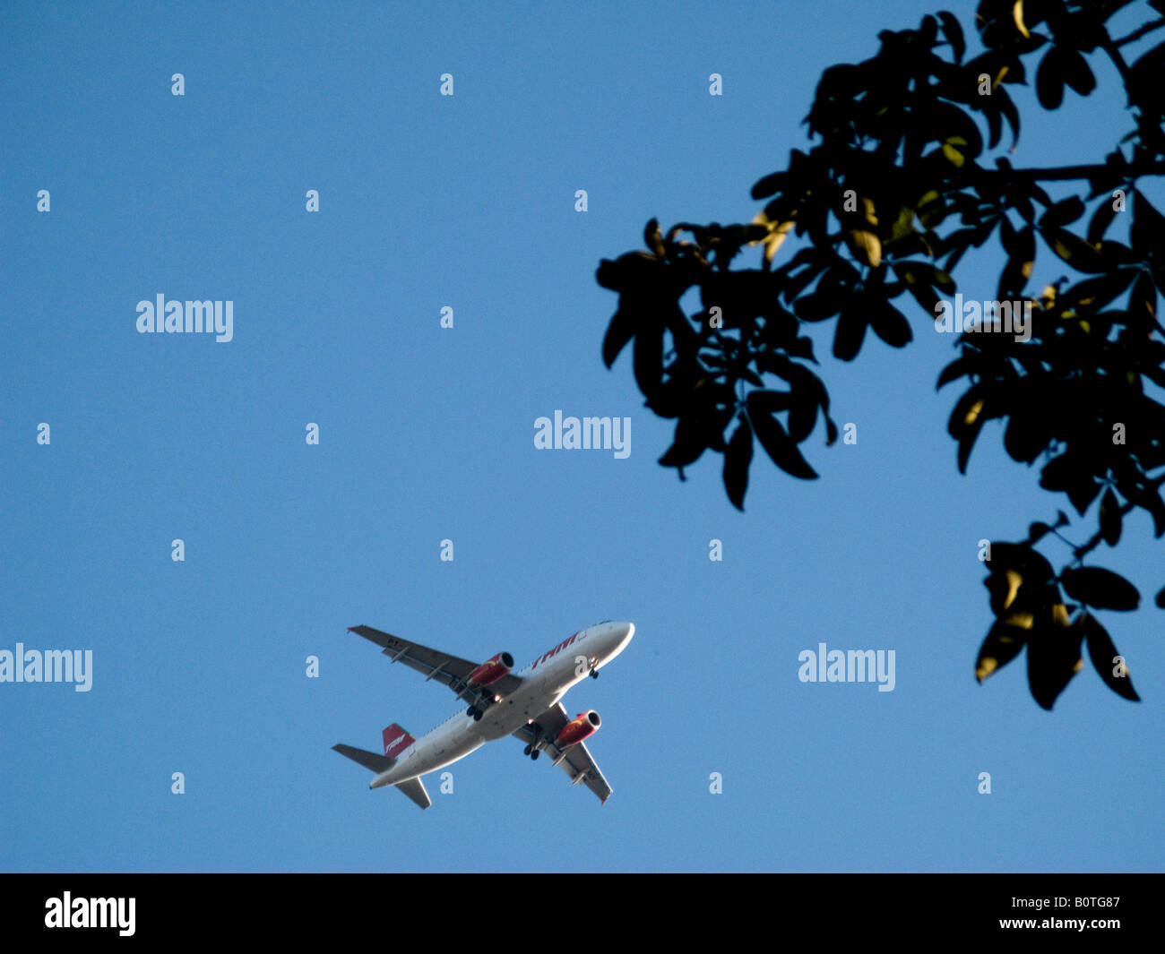 Airplane overflies the city of Sao Paulo SP Brazil 03 28 08 Stock Photo ...