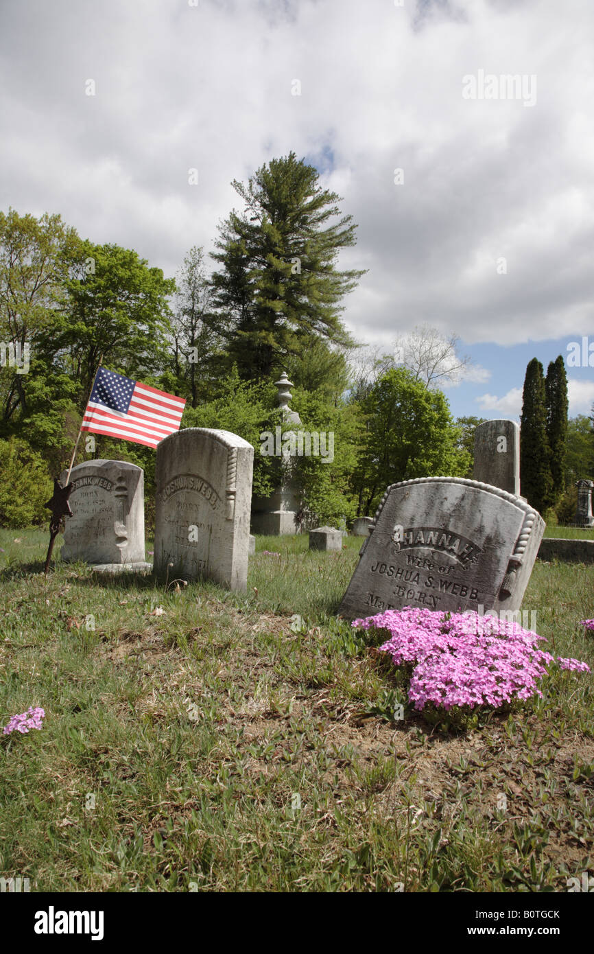 New England graveyard during the spring months Stock Photo - Alamy