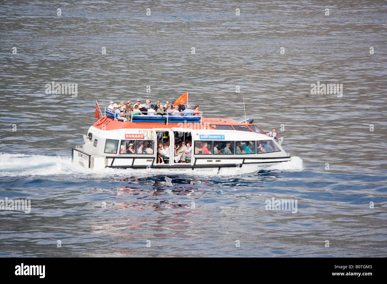 Cunard QE2 ships tender Stock Photo - Alamy