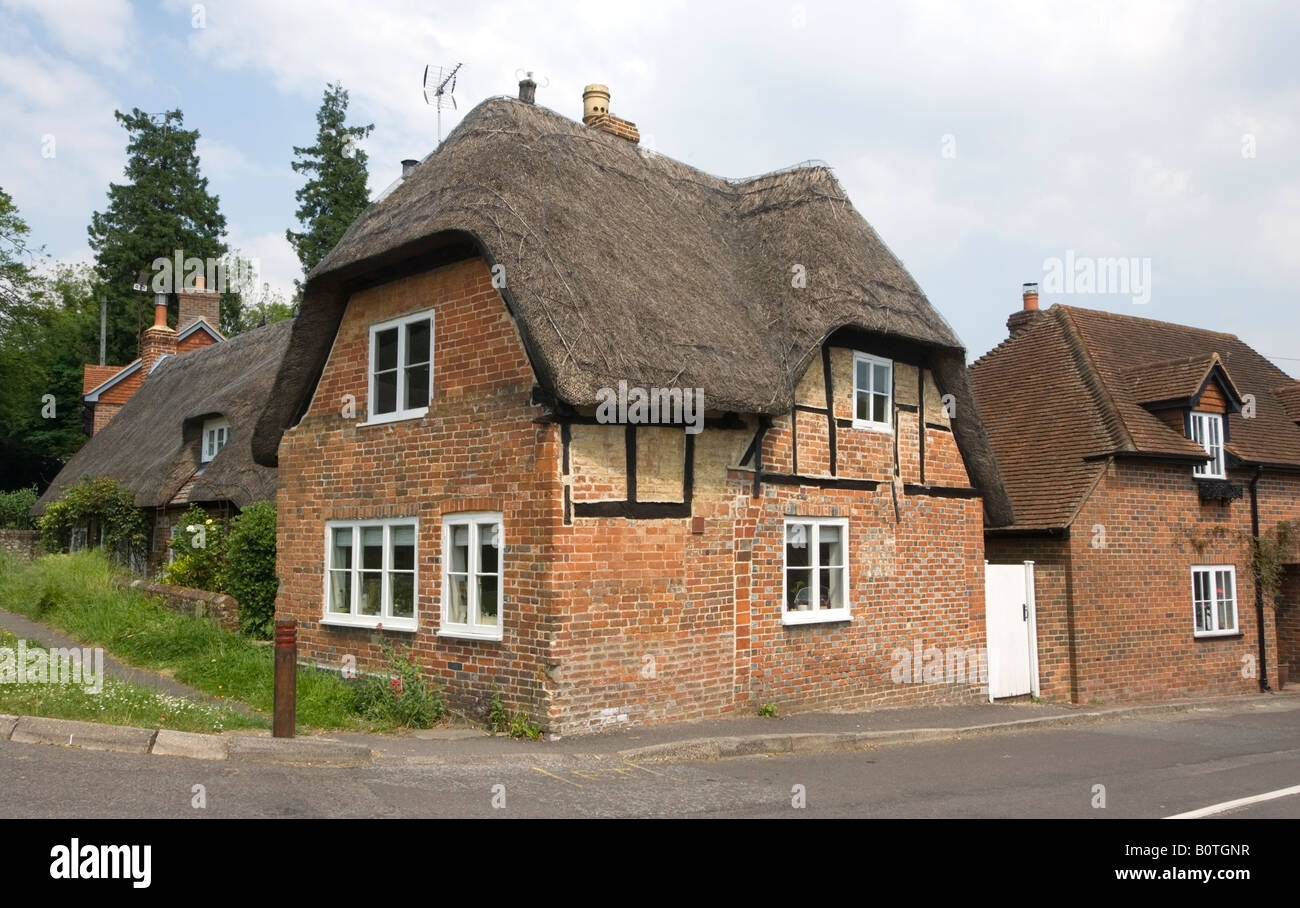 Old Thatch Roof Cottage West Meon Hampshire UK Stock Photo - Alamy