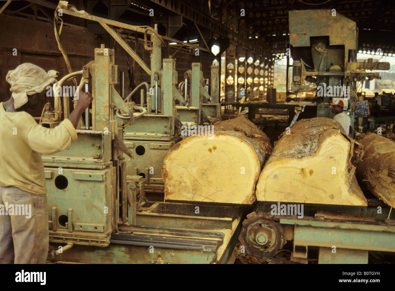 Western Ivory Coast, Cote d'Ivoire, West Africa. Sawmill Worker ...