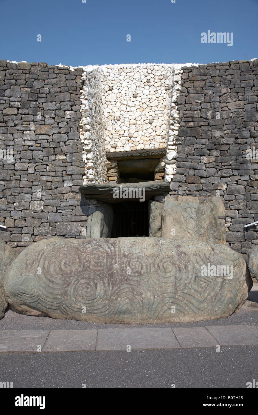 entrance to the passage tomb at newgrange , county meath , republic of ...