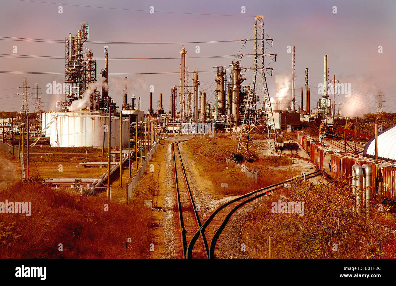 Refinery Complex at Dawn Stock Photo - Alamy