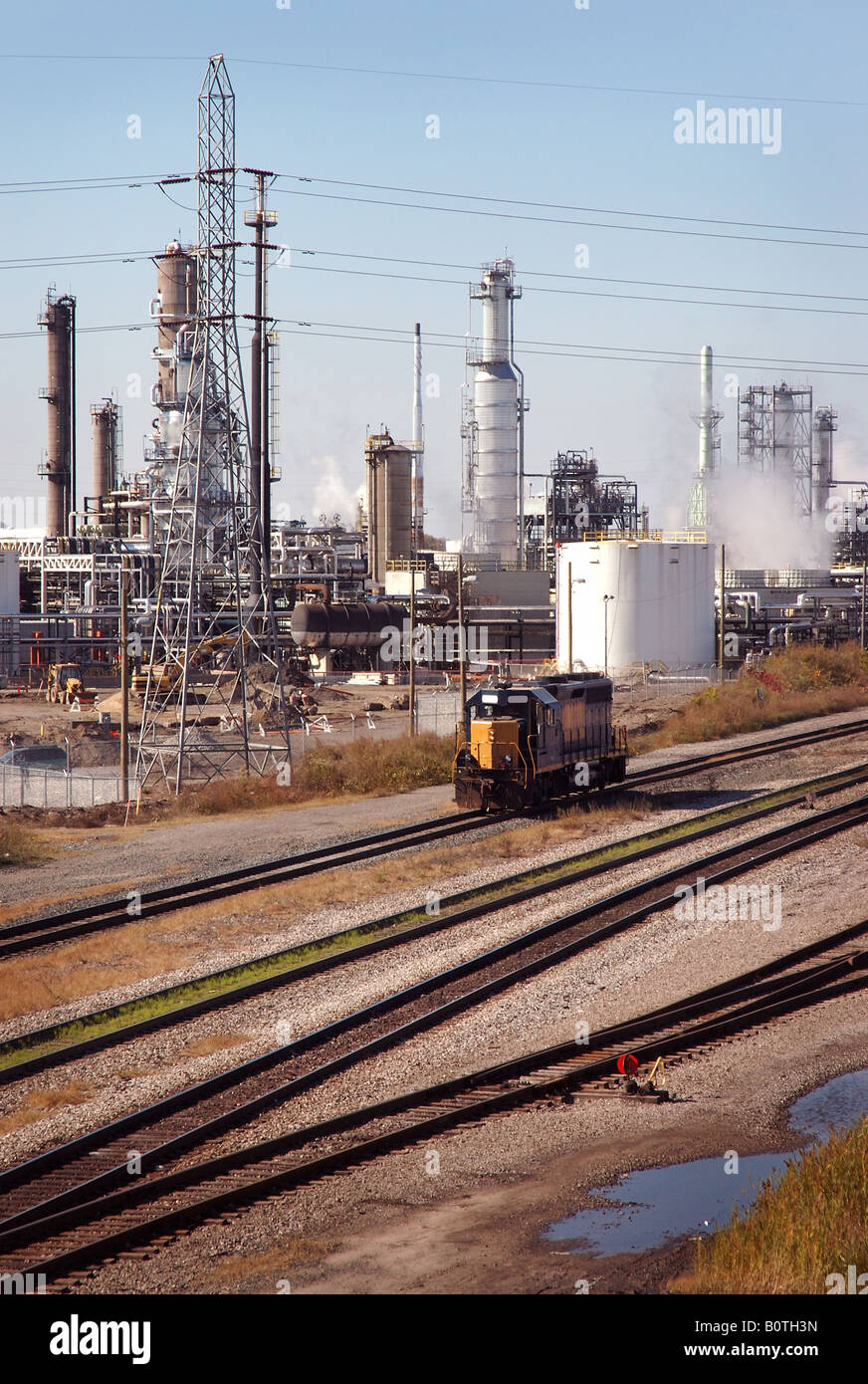 Refinery and Railroad Yard Stock Photo - Alamy