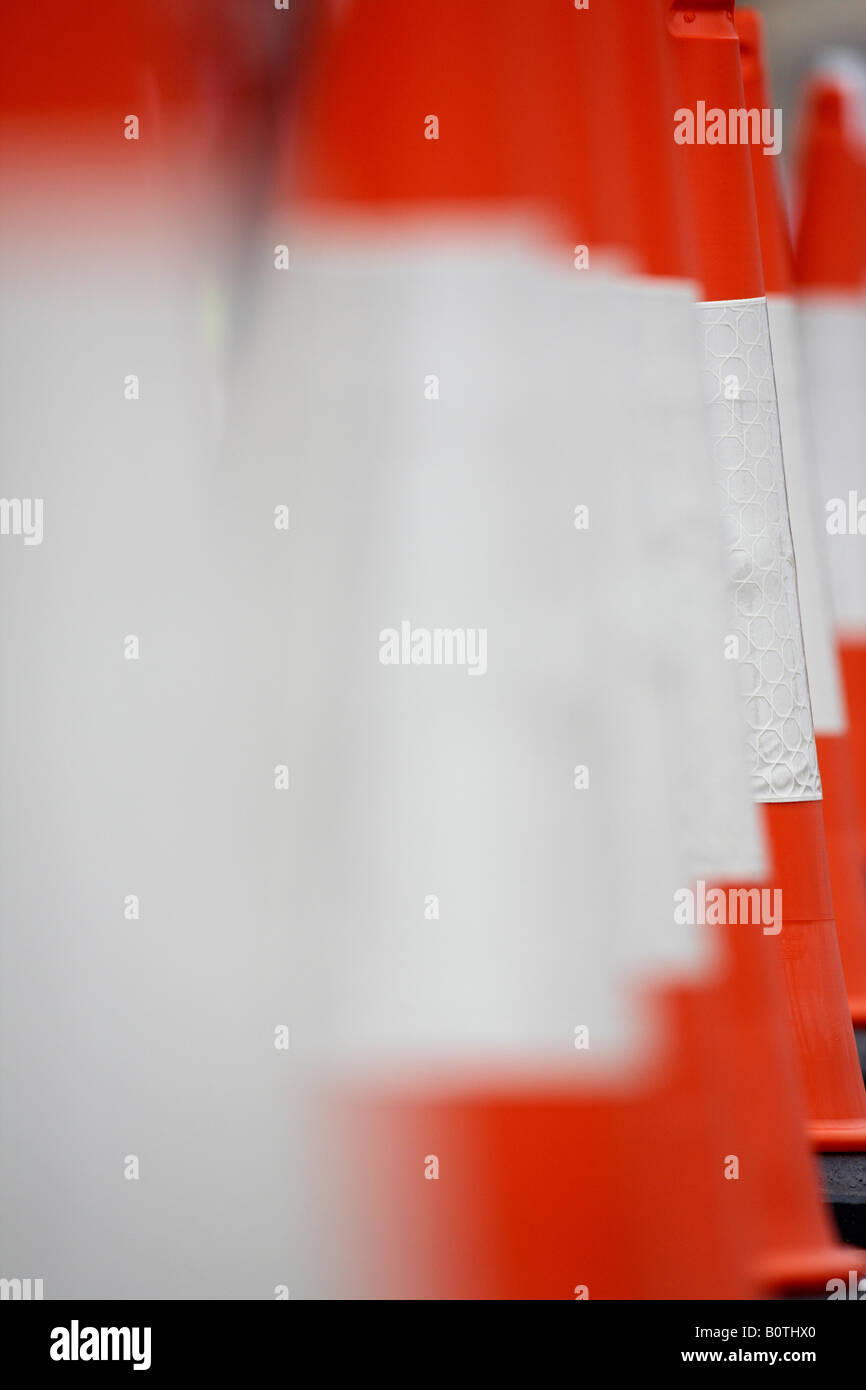 line of traffic cones Stock Photo - Alamy