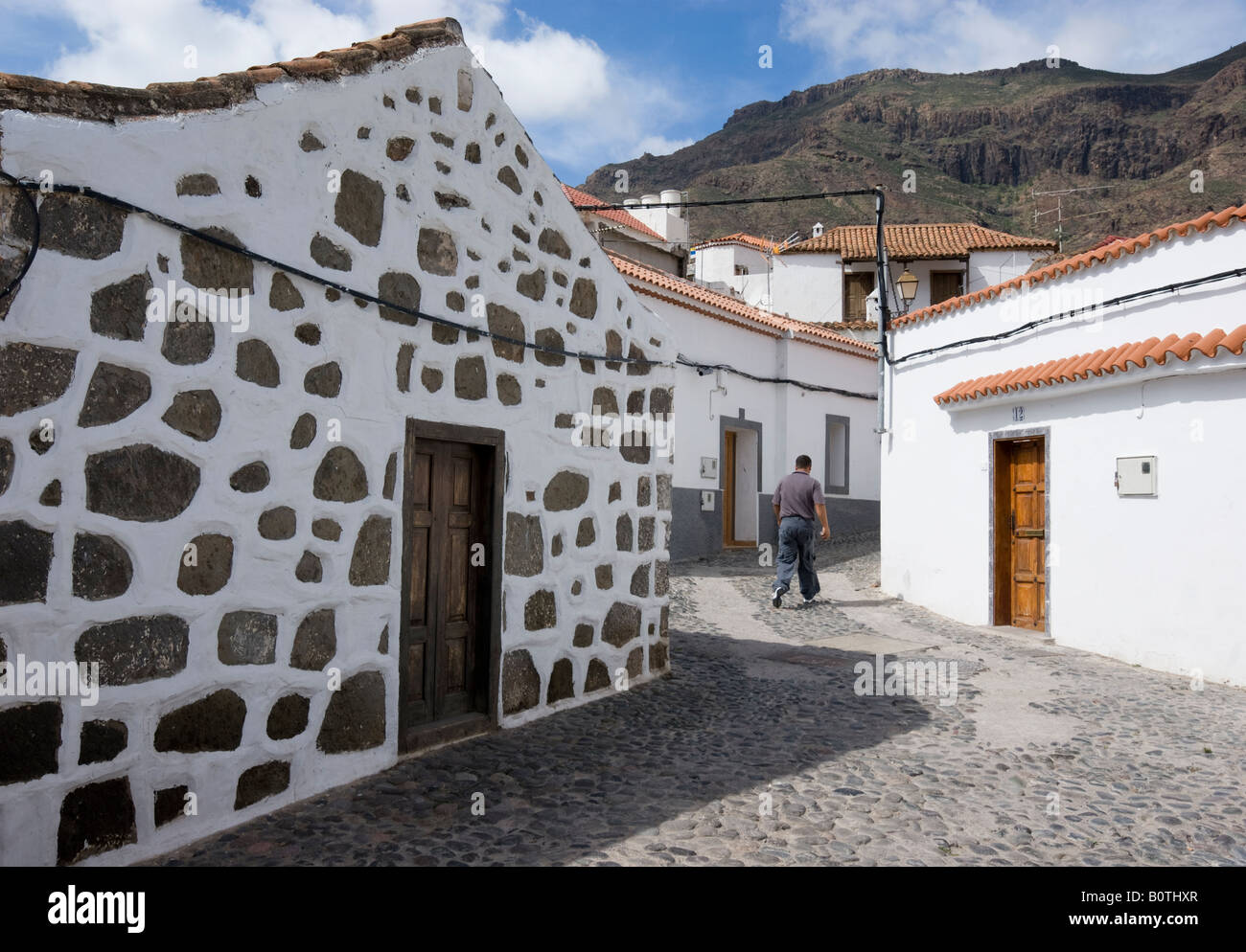 Gran Canaria Fataga village houses Stock Photo - Alamy