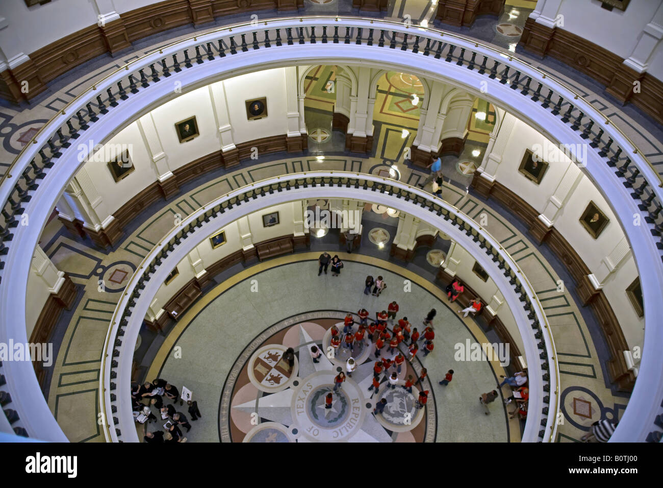 Texas State Capital rotunda inside looking down Stock Photo - Alamy