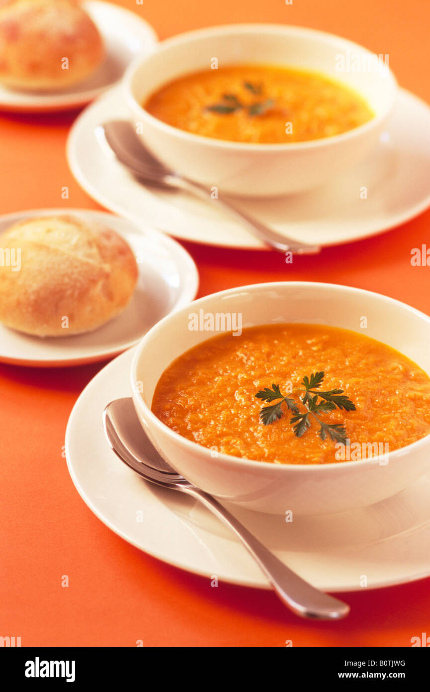Soup with brown bread hi-res stock photography and images - Alamy