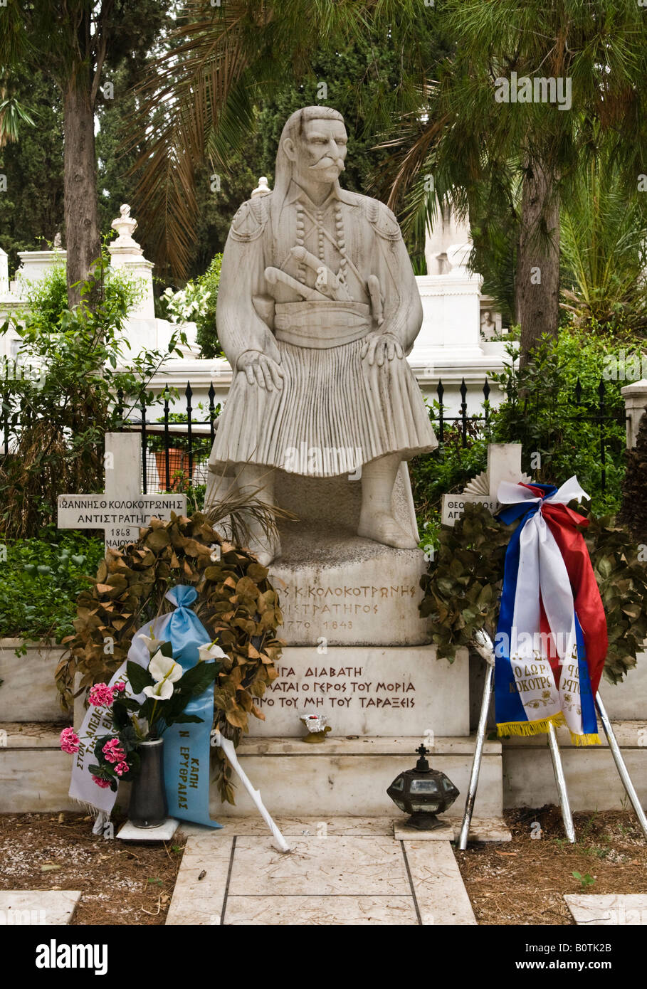 The grave and monument to Theodoros Kolokotronis hero of the Greek war ...