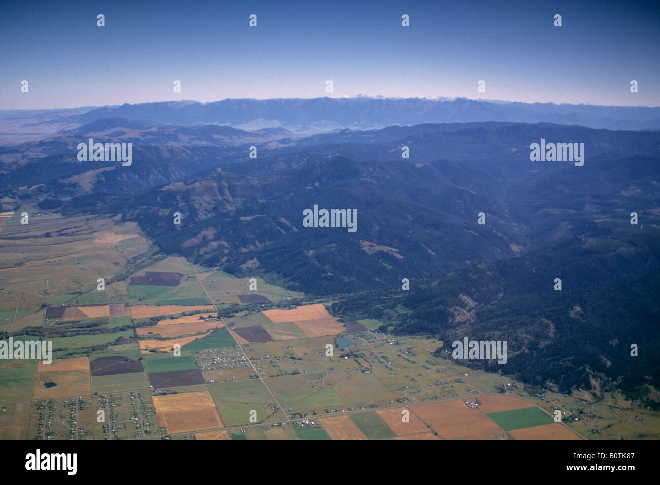 Aerial over the Livingston Bozeman Valleys MONTANA Stock Photo - Alamy