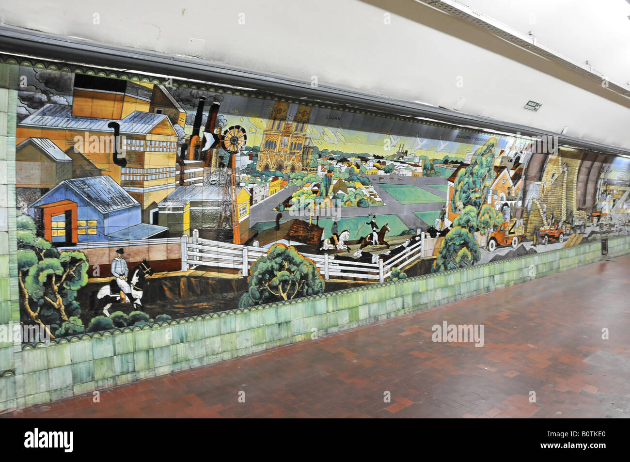 Tile mural in Buenos Aires subway Stock Photo - Alamy