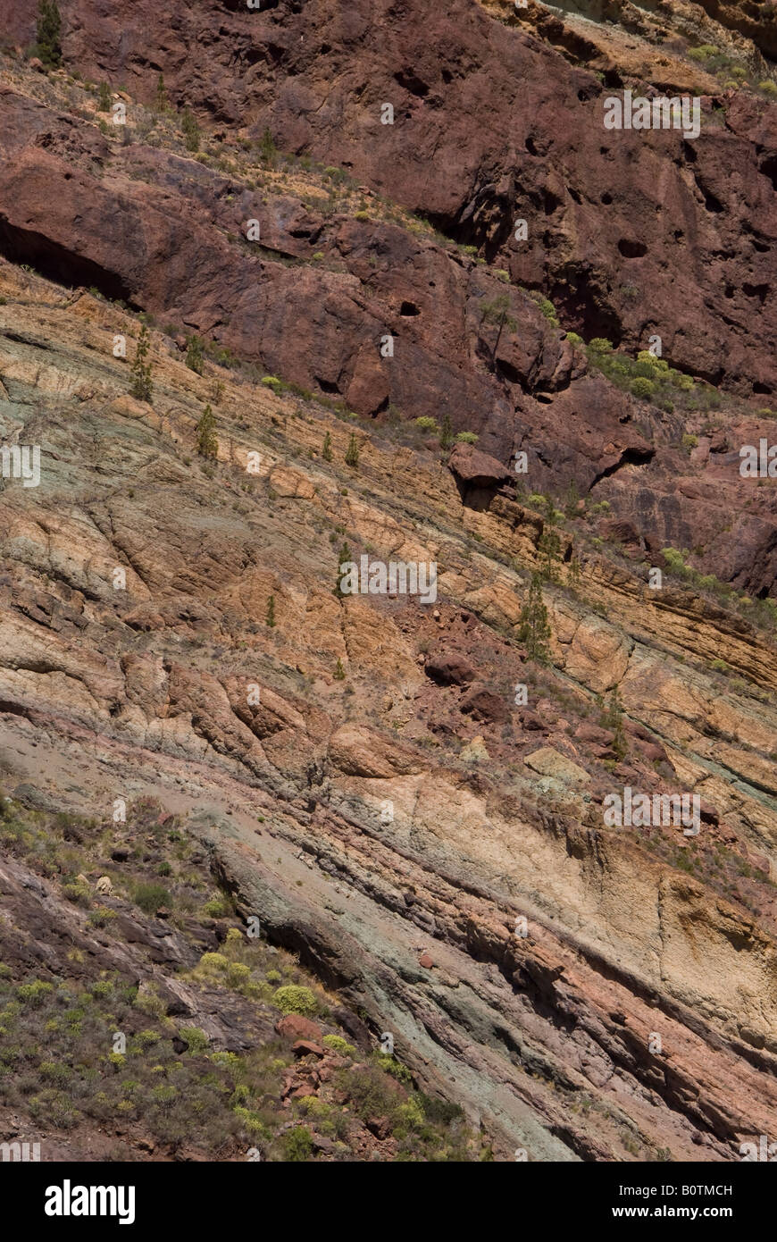 Coloured volcanic rocks Stock Photo - Alamy