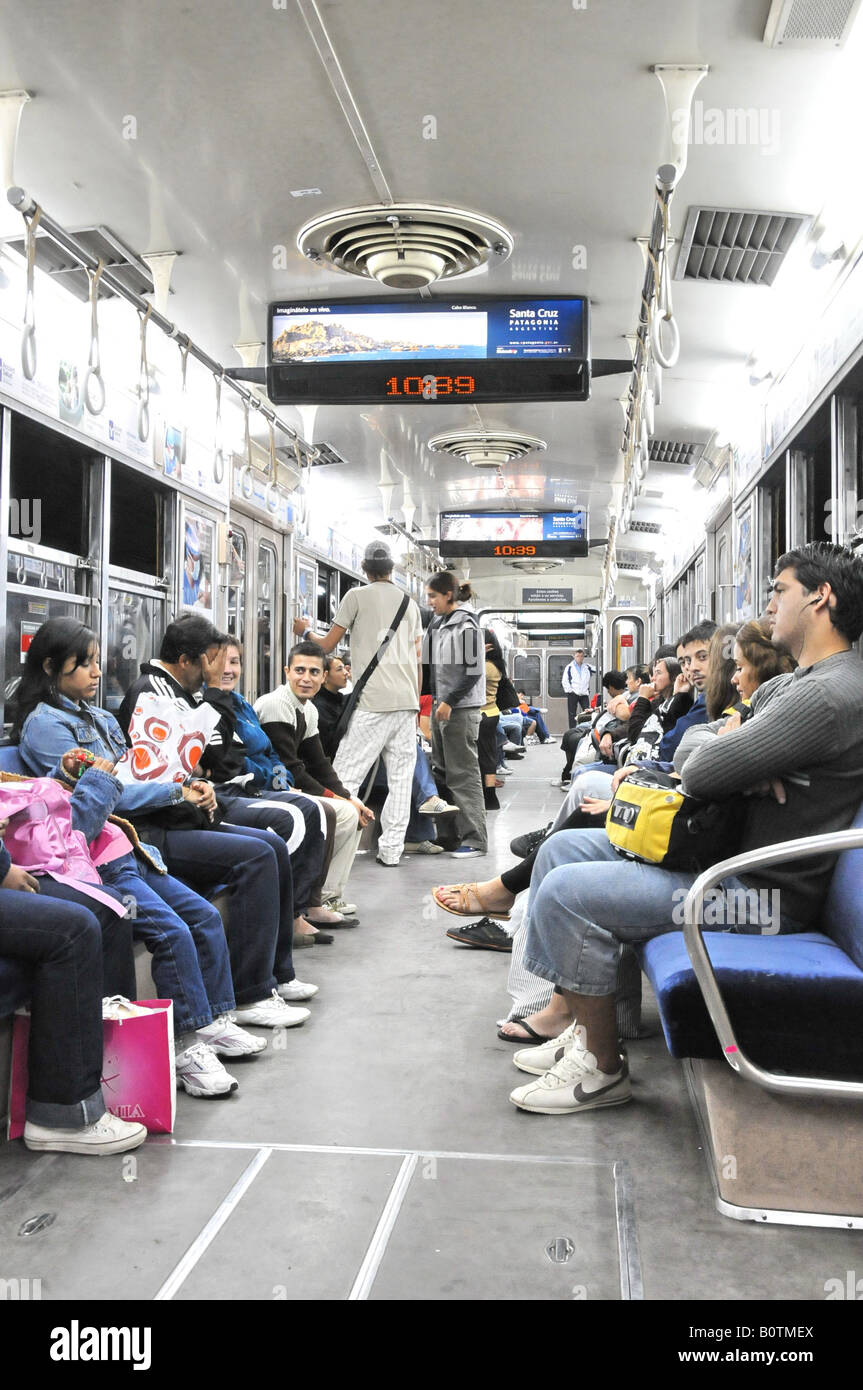 Inside trains subway hi-res stock photography and images - Alamy