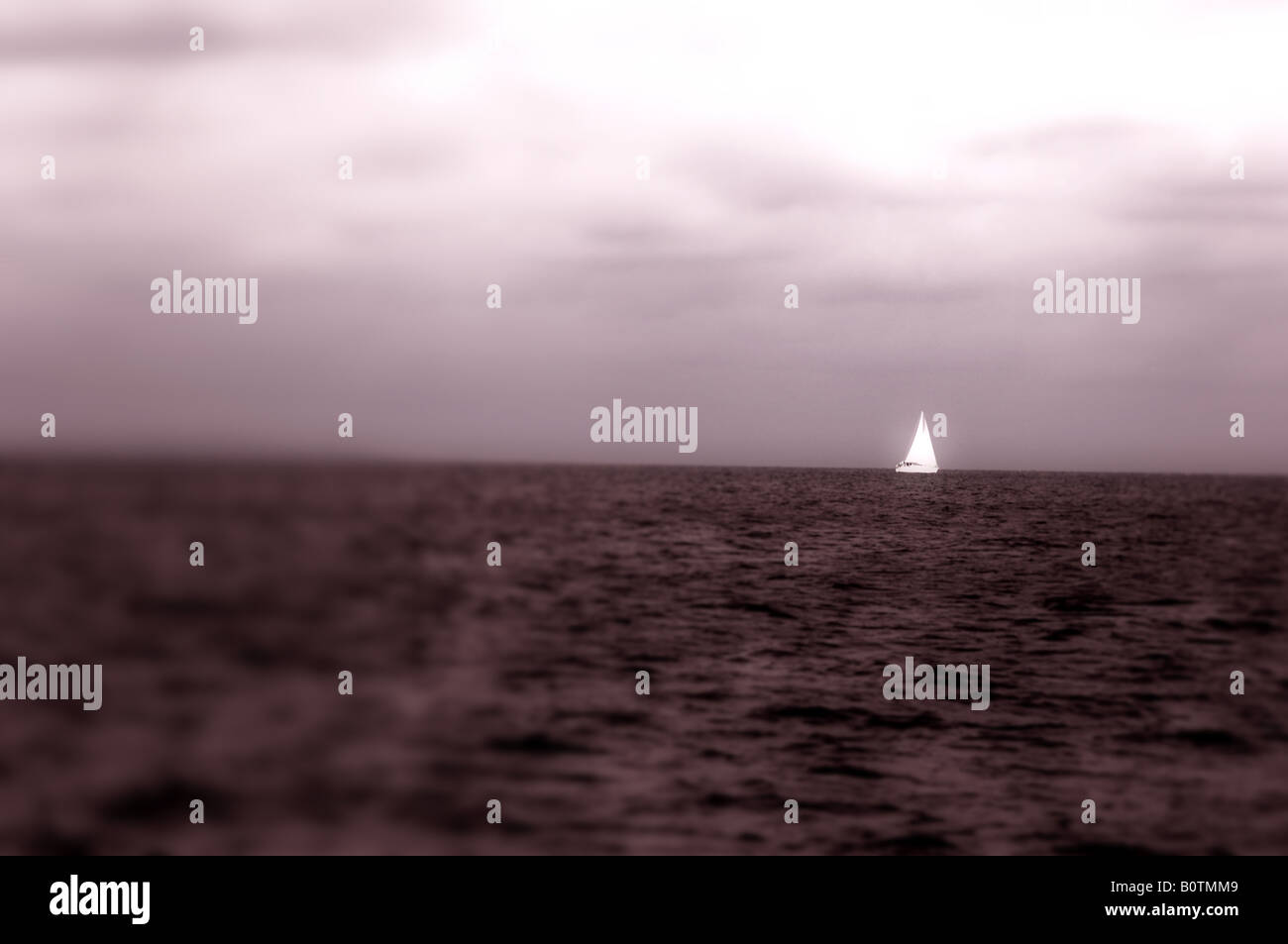 Single sailing yacht on a moody sea, Croatia Stock Photo - Alamy