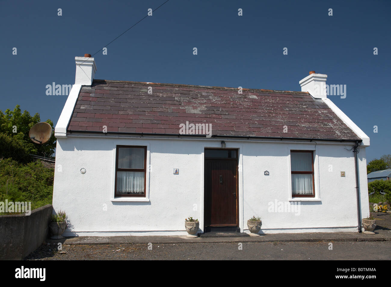 traditional irish whitewashed cottage with slate roof killala county ...
