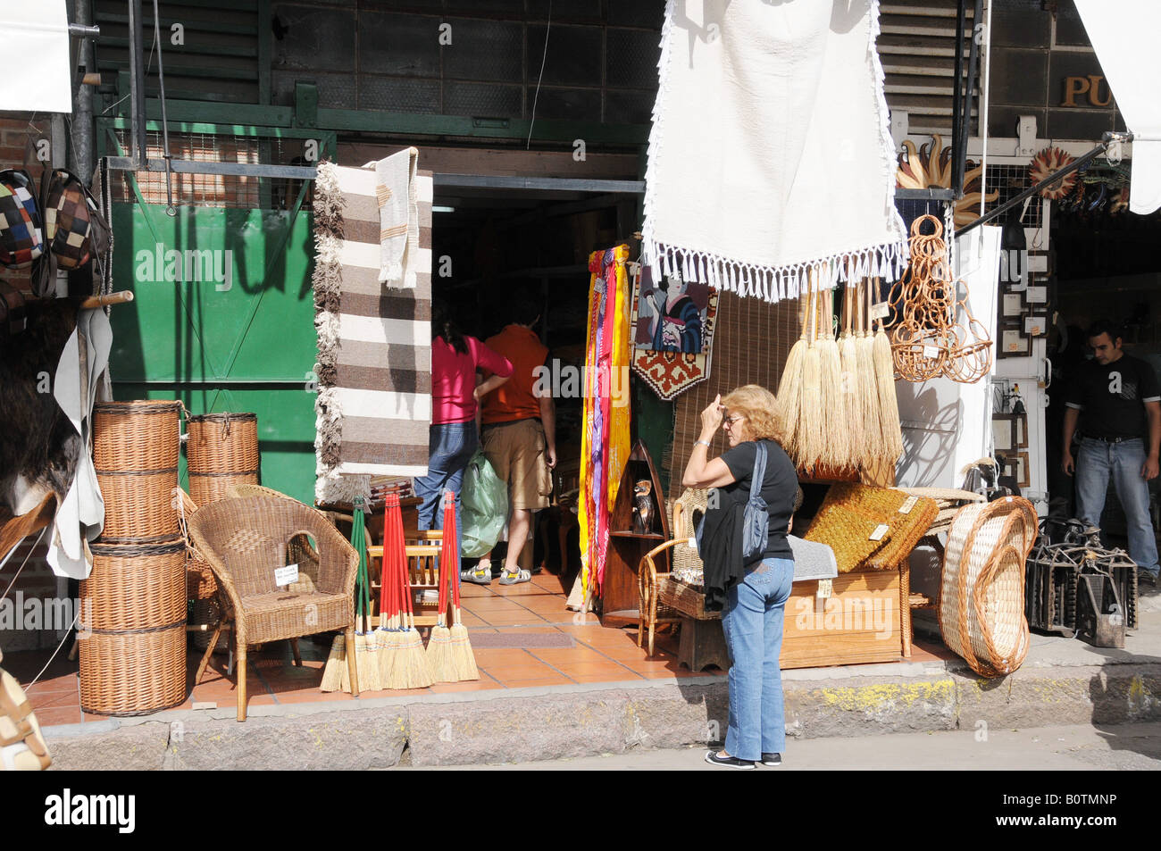 A vendor's shop at Puerto de Frutos market, Tigre delta, Argentina ...