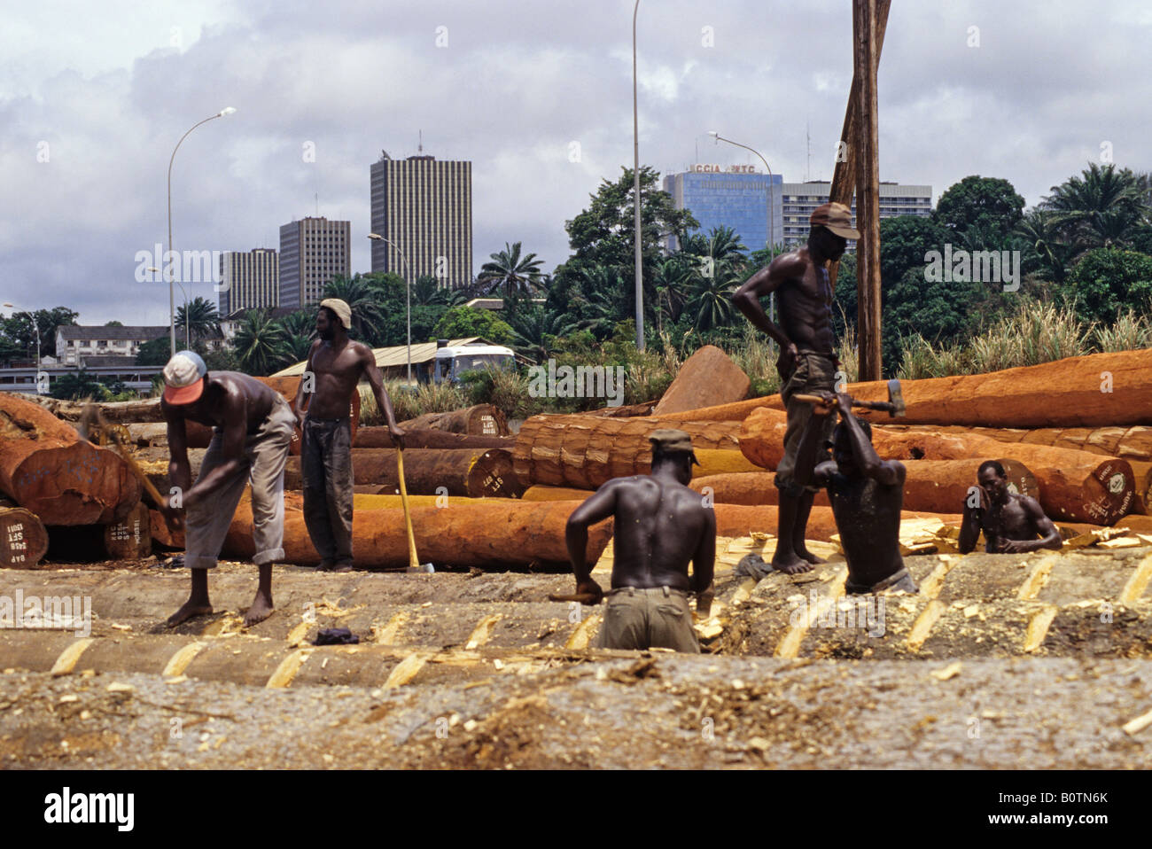Abidjan, Ivory Coast, Cote d'Ivoire, West Africa. Burkinabe Laborers ...