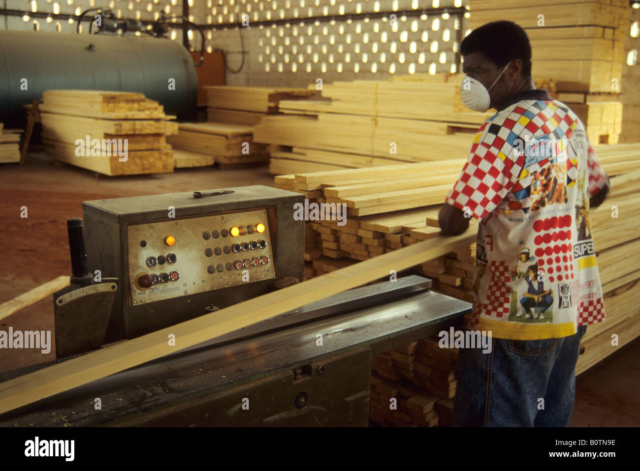 Western Ivory Coast, Cote d'Ivoire, West Africa. Sawmill Worker ...