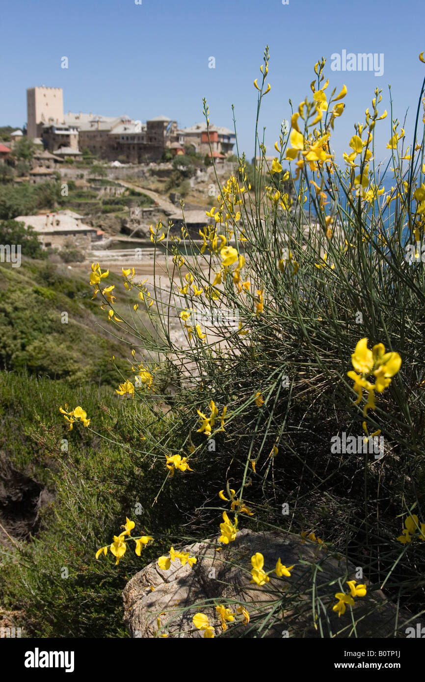 Pantokrator monastery, Mount Athos, Halkidiki peninsula, Greece ...
