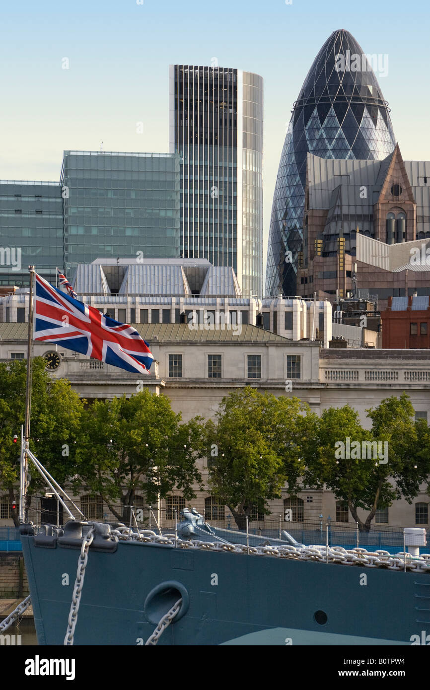 The Union Jack flag flies on the deck of HMS Belfast The Willis and ...