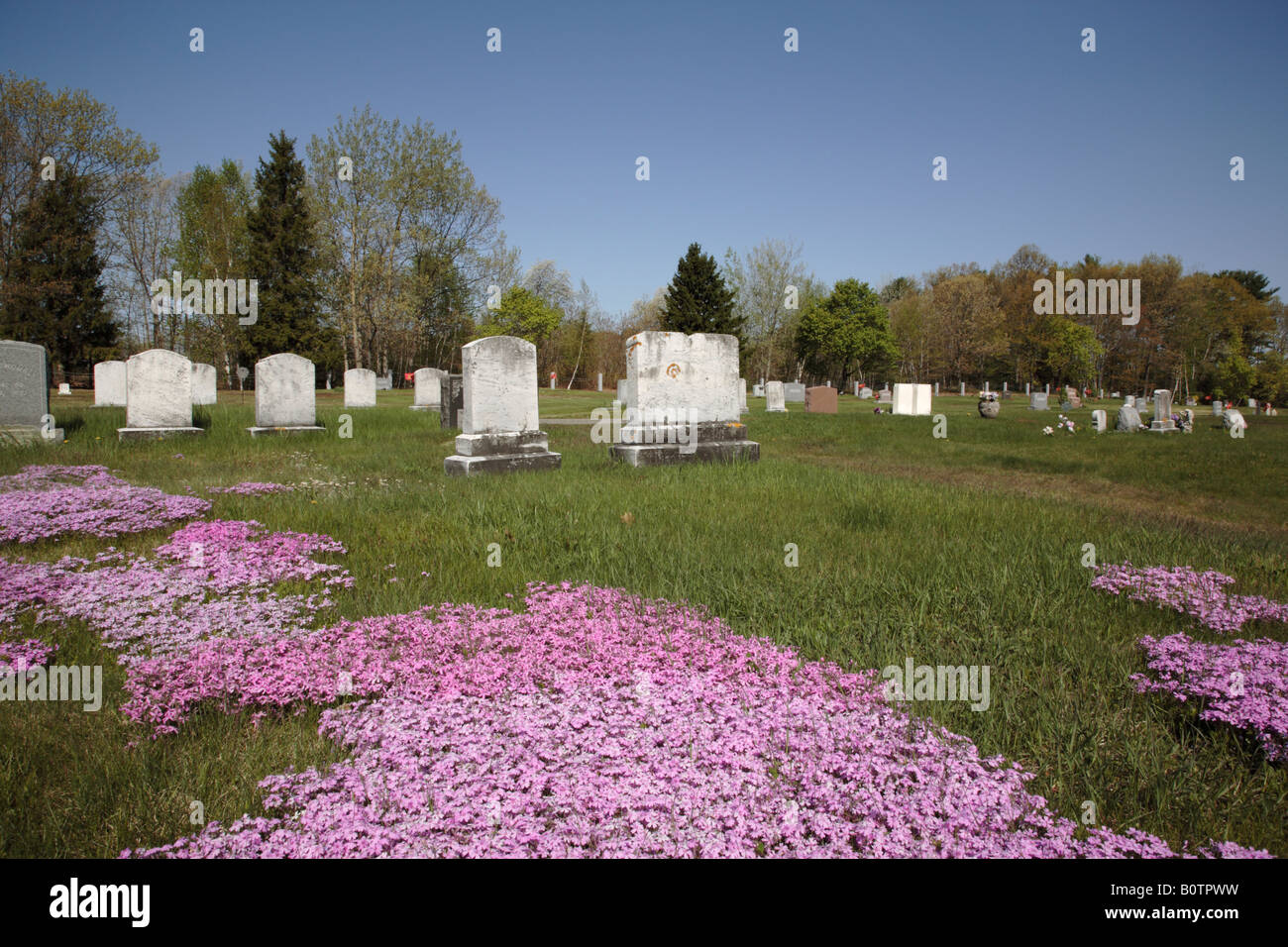 New England graveyard during the spring months Stock Photo - Alamy