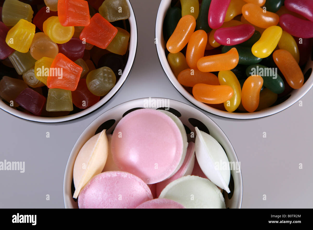 Bowls of mixed sweets Stock Photo - Alamy
