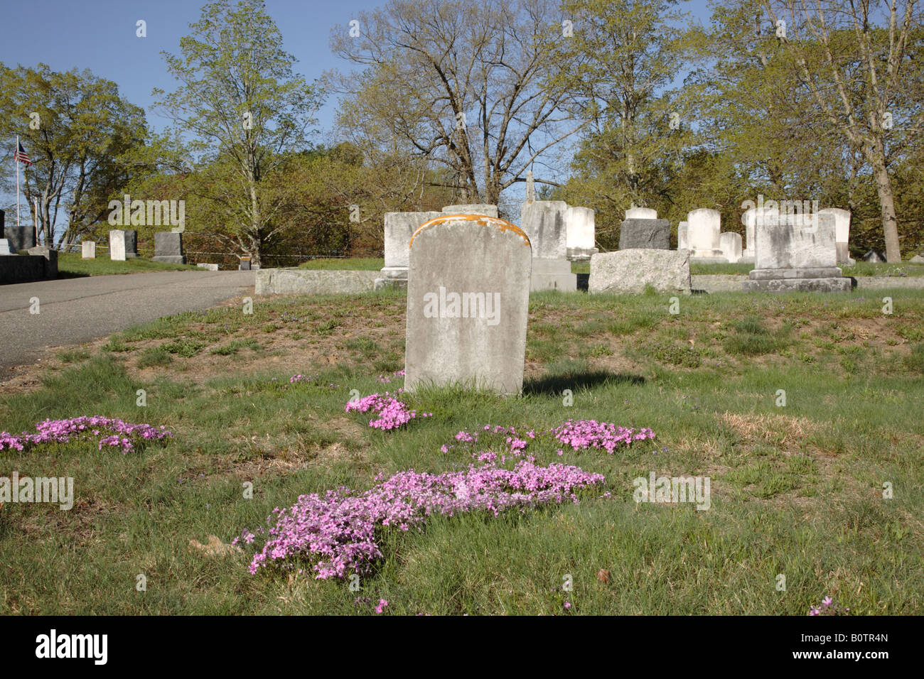 New England graveyard during the spring months Stock Photo - Alamy