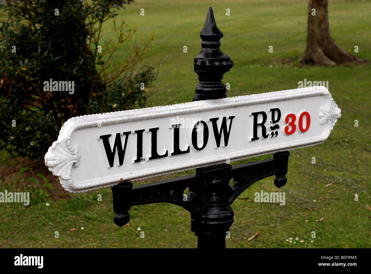 Willow Road sign, Bournville, West Midlands, England, UK Stock Photo ...