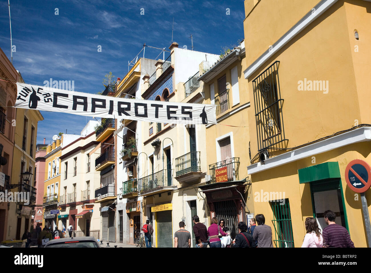 Banner advertising a capirote (pointed hood) store for Holy Week ...