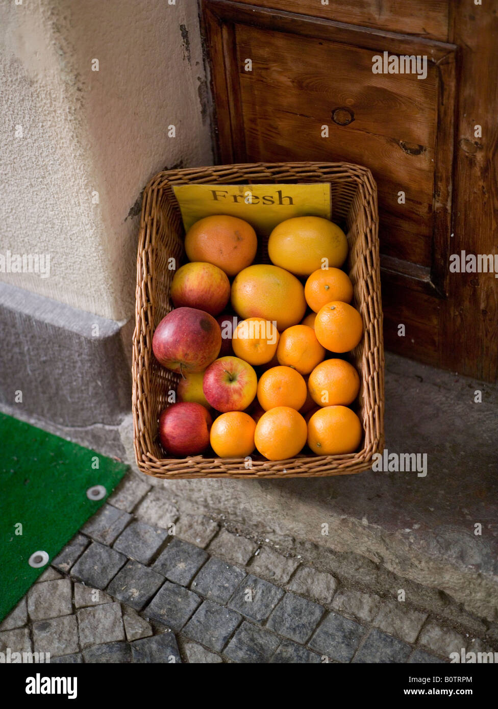 Fresh fruit outside a greengrocer shop Stock Photo - Alamy