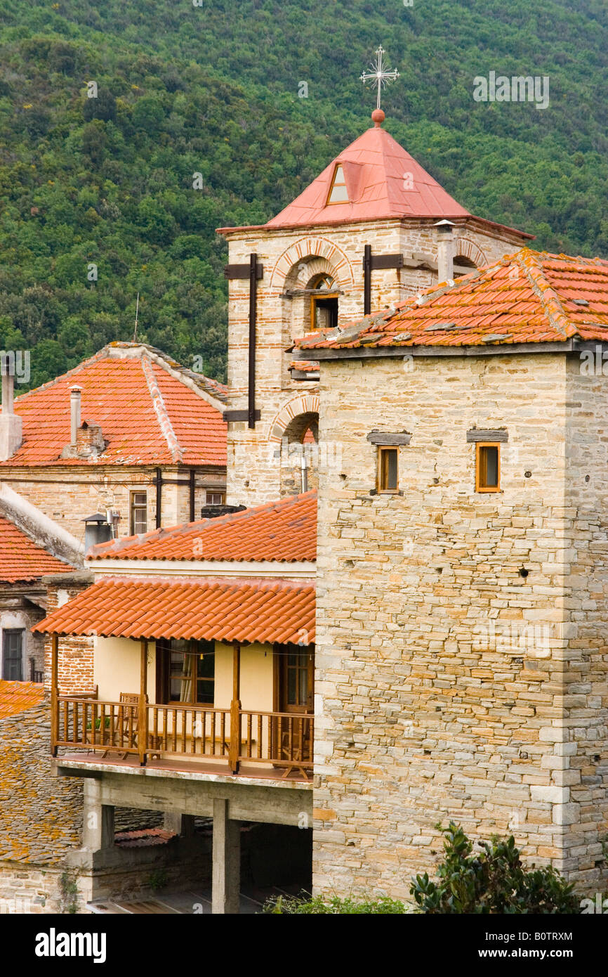 Konstamonitou monastery, Balkans, Halkidiki, Greece, Mount Athos Stock ...
